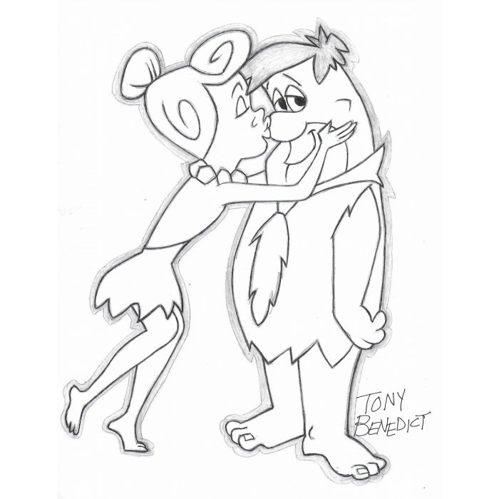 pebble flintstone coloring pages